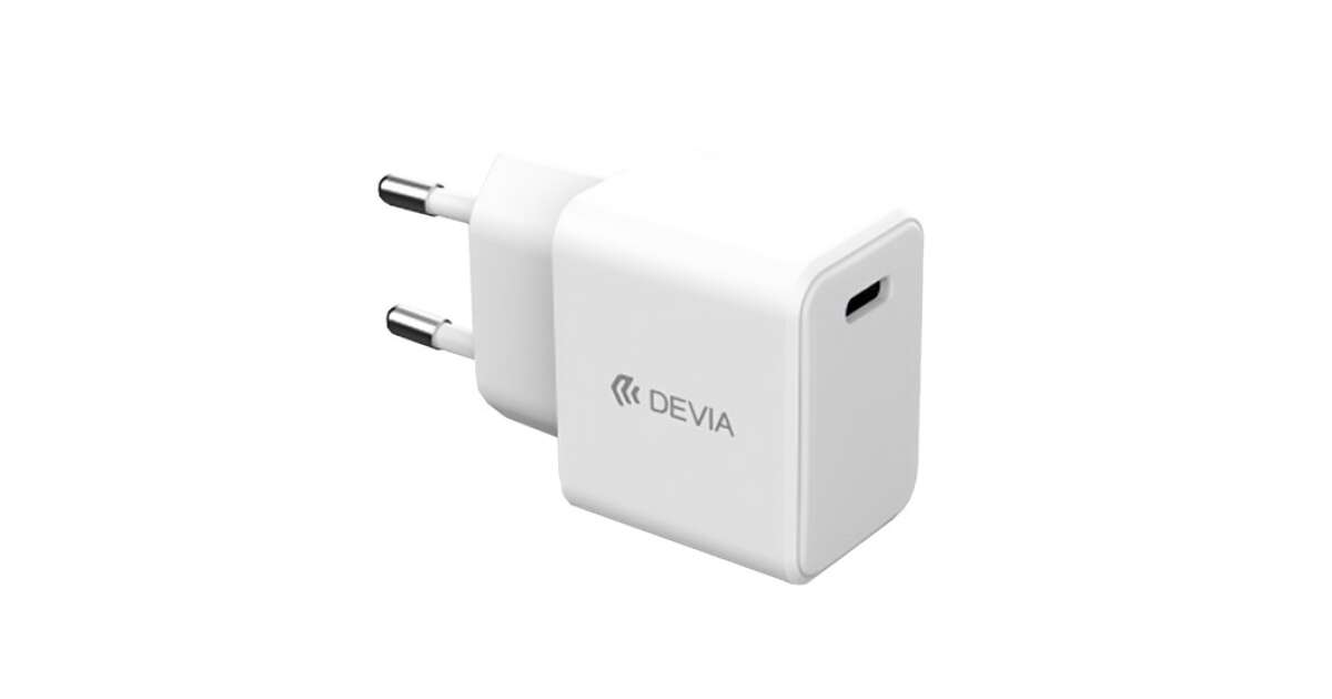 Devia Grs Hálózati Töltő Type C Aljzat 20w Gan Pd Gyorstöltő FehÉr