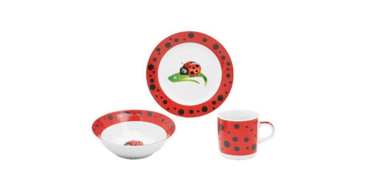 Katicás porcelán étkészlet gyerekeknek - 3 részes | Pepita.hu