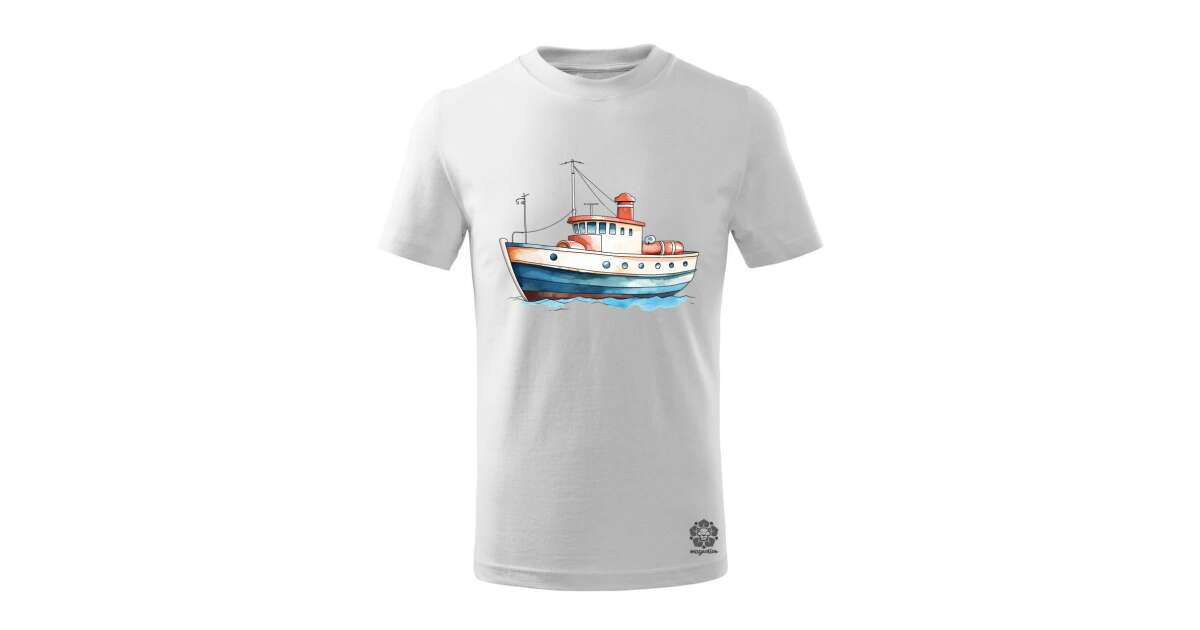 Hajó rajz v2 gyerek póló - 11 szín, 4-12 éves | Pepita.hu