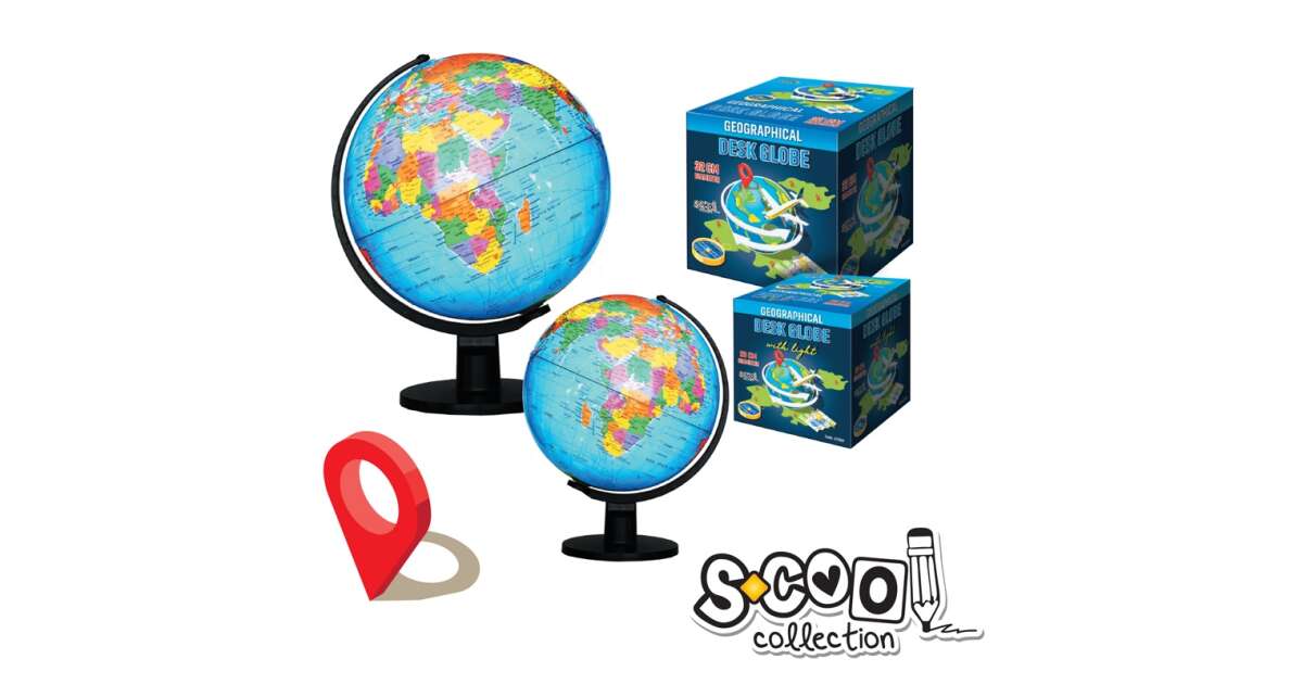 Glob pamantesc cu lumina, 20 cm - S-COOL | Pepita.com