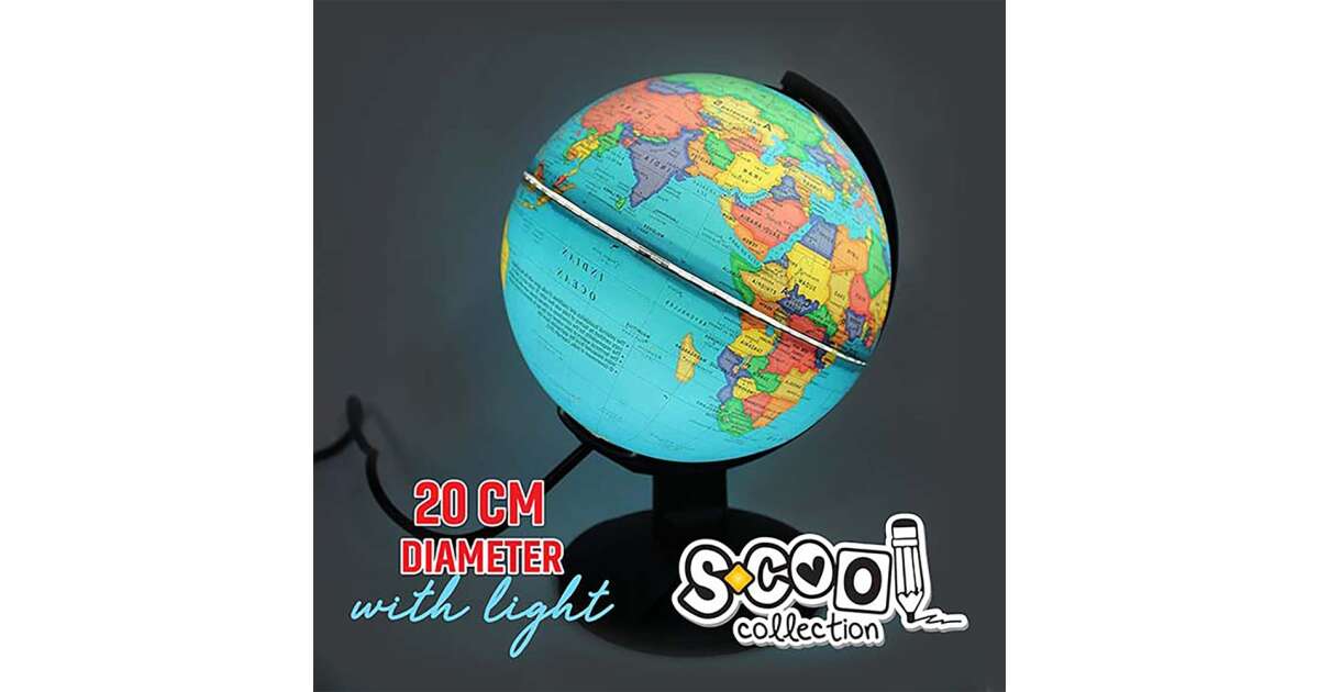 Glob pamantesc cu lumina, 20 cm - S-COOL | Pepita.com
