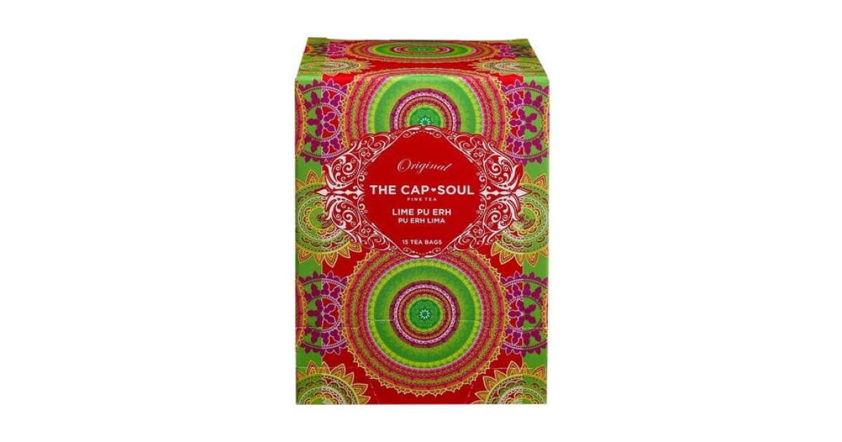 A Cap Soul tea, Lime Pu'Erh, 15 tasak, gyümölcsös, citromos és citromfű ...