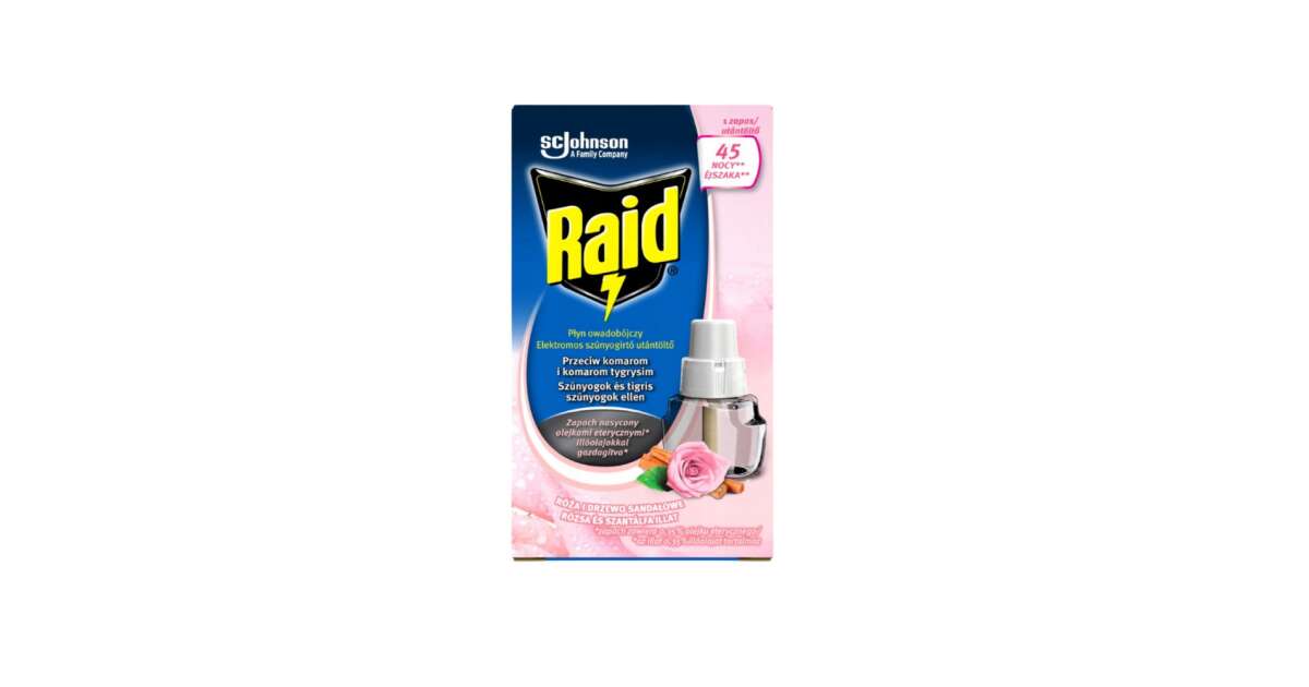 Raid Repelent de țânțari și regenerator de parfum cu aromă de trandafir ...
