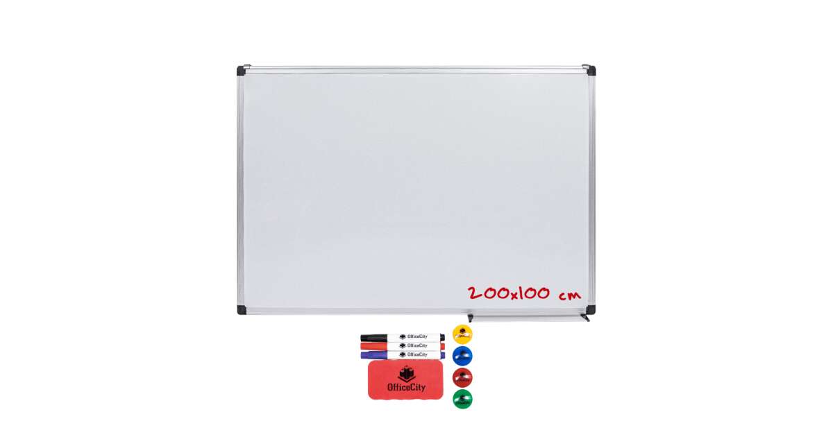 OfficeCity 200x100cm mágnestábla alumínium kerettel (WB200100 ...