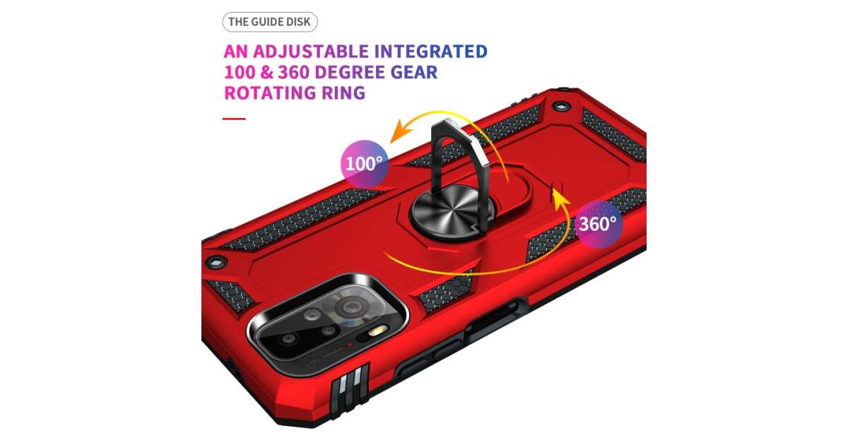 For Xiaomi Redmi Note 10 / Note 10S Ring Armor Defender II. ütésálló ...