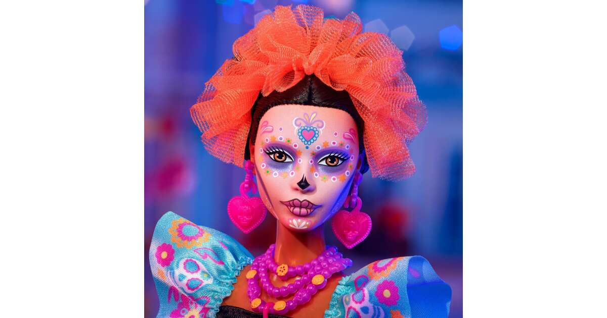 Mattel HRM72 Barbie Signature Día de Muertos 2024 Fodros fekete ruha ...