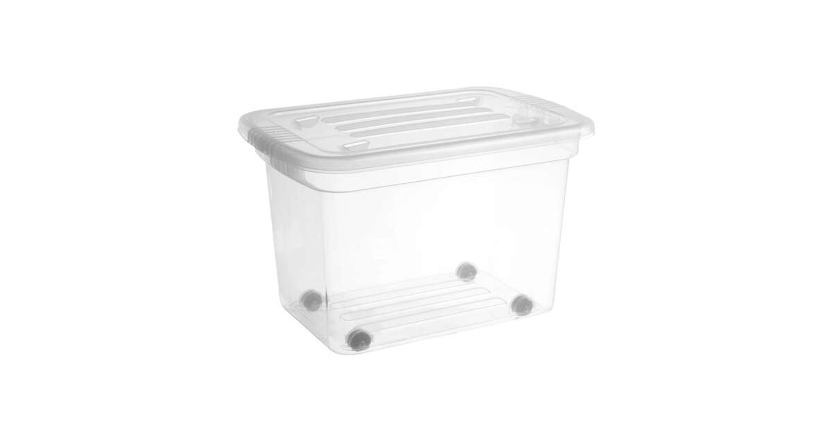 Iris Home Box Műanyag Tárolódoboz zárható tetővel kerekekkel 52L ...