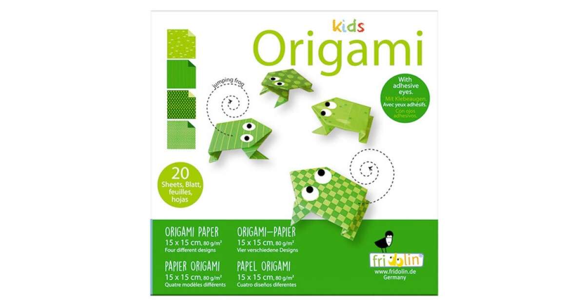 Origami Fridolin Kids Béka 15x15 cm 20 lap/csomag | Pepita.hu