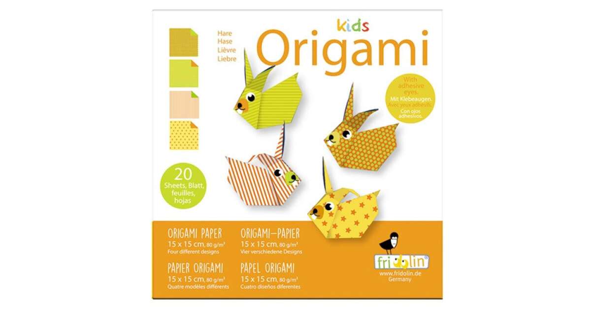 Vélemények: Origami Fridolin Kids Nyúl 15x15 cm 20 lap/csomag | Pepita.hu