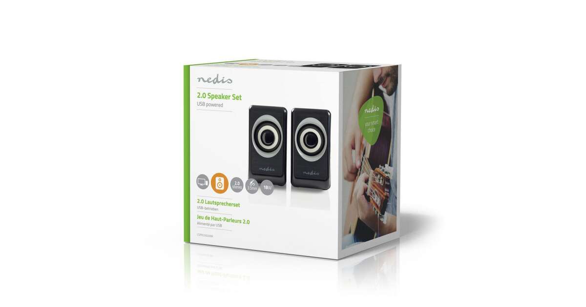 Nedis hangfal szett PC-hangszóró 2.0 18 W 3.5 mm Dugasz USB ...