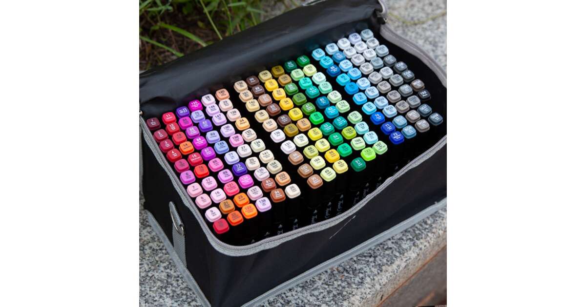 Set 168 de carioci profesionale Arvada, Markere multicolore, Cu ...