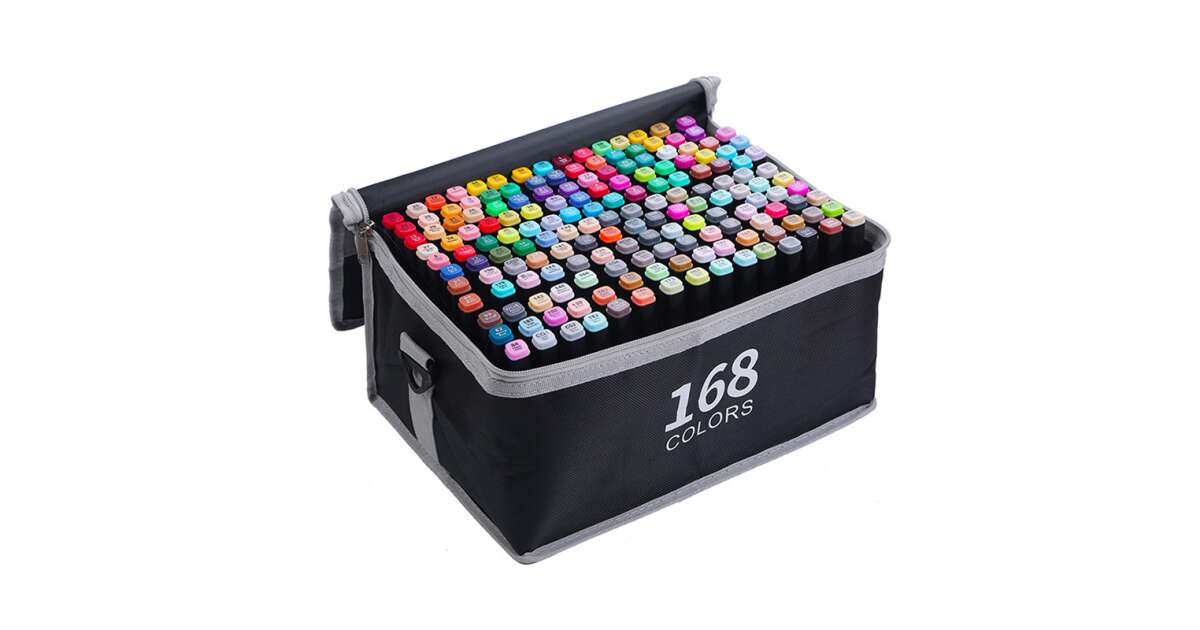 Set 168 de carioci profesionale Arvada, Markere multicolore, Cu ...