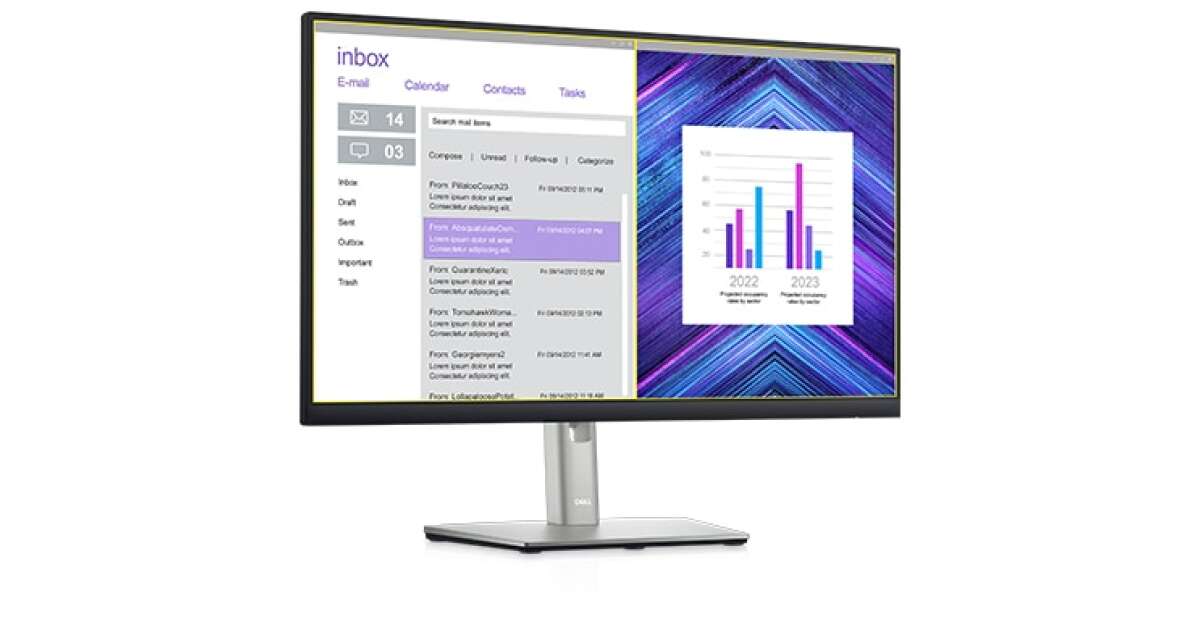 DELL P2422H 24 (1920x1080, IPS, HDMI, VGA, DP, USB 3.2) Black / Silver ...