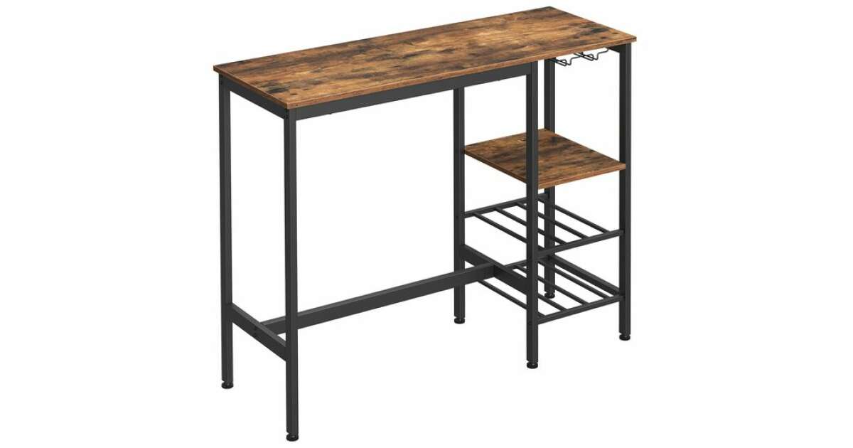 Asztal konyha/nappali/bár, Mercaton, magas, forgácslemez, acél ...