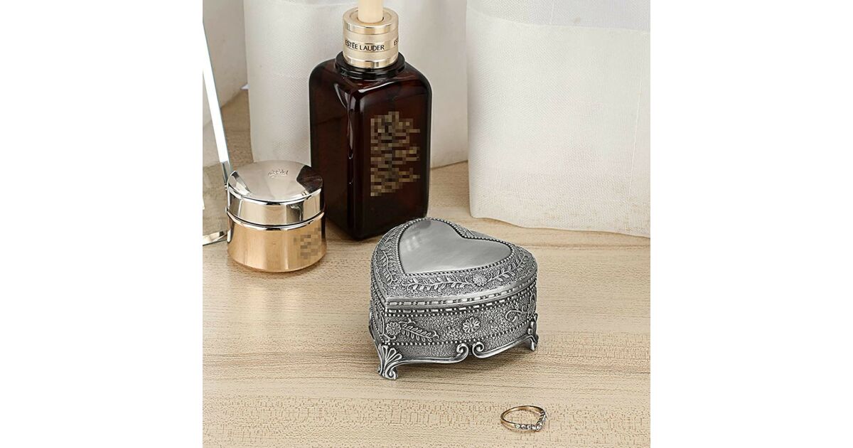 Caseta antimoniu metalica Pufo Passion Love pentru depozitare si ...