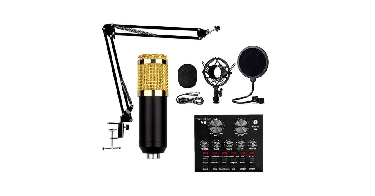 Professzionális szett hangkeverővel és MIC8 mikrofonnal, podcasthoz ...