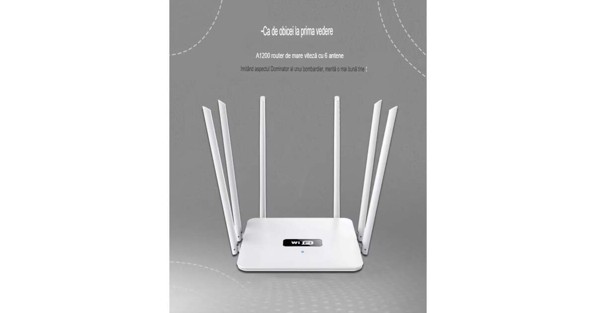 Router wireless NBKEY MK1200 , 6 antene, 1000Mbps Full Gigabit, Dual ...