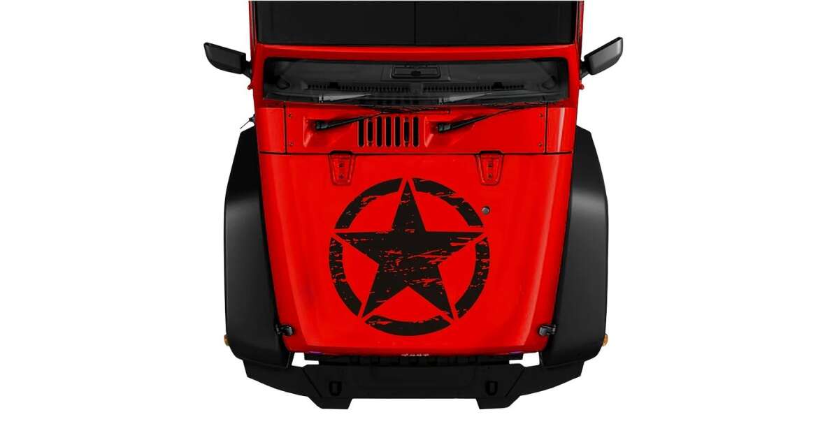 Sticker autoadeziv pentru vehicule Off Road, model Rusted Army Star ...