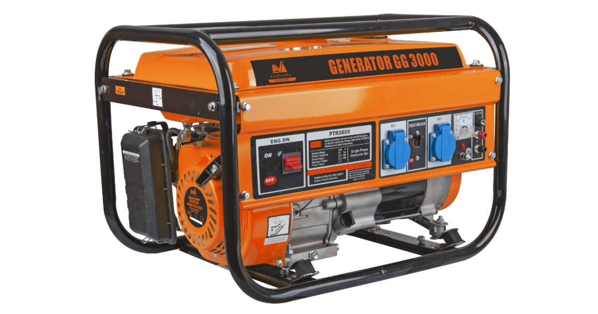 Generator curent electric Evotools GG 3000, 3000 W, 230 V, 7 CP, 4 ...
