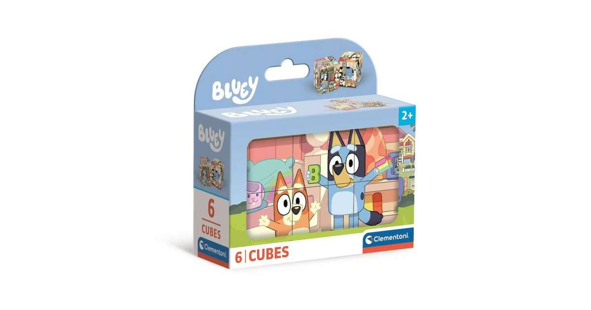 Rozprávková kocka Bluey Play All Day, 6 dielikov, Clementoni | Pepita.com