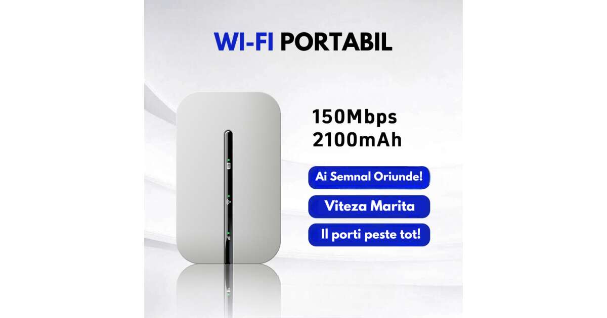 Router Wi-Fi 4G Portabil, 150Mbps, Rapid, Usor de Folosit, Slot Cartela ...