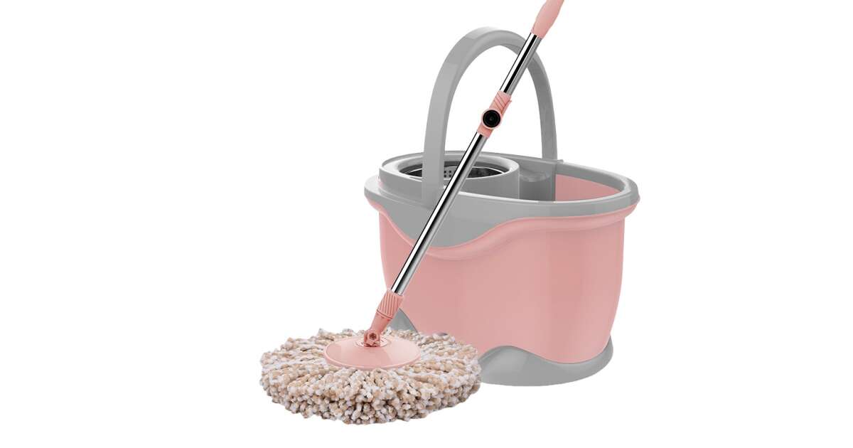 Set Galeata si Mop Rotativ 360°, KeepHome, Cu Dubla Actiune Centrifuga ...