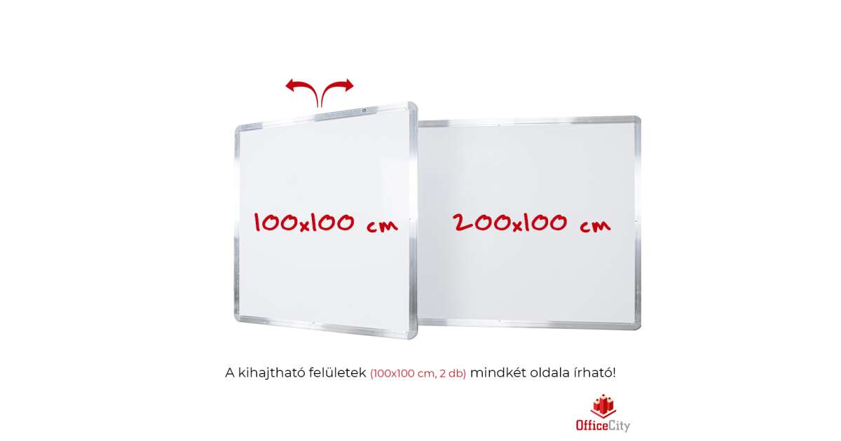 OfficeCity kihajtható mágnestábla alumínium kerettel 200x100 cm ...