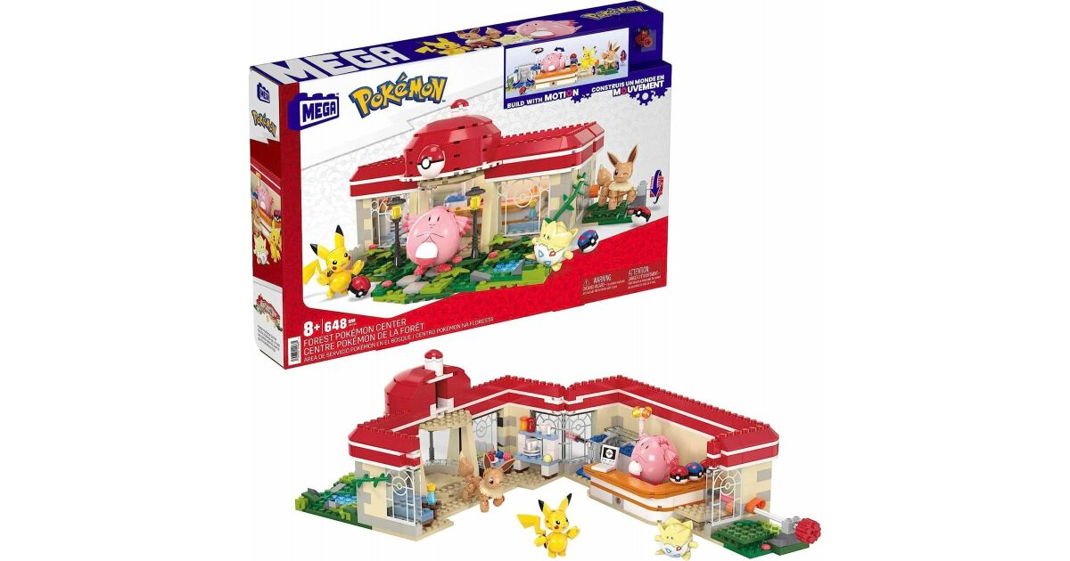 Set de constructie Pokemon Mega Construx Centrul Pokemon din padure ...