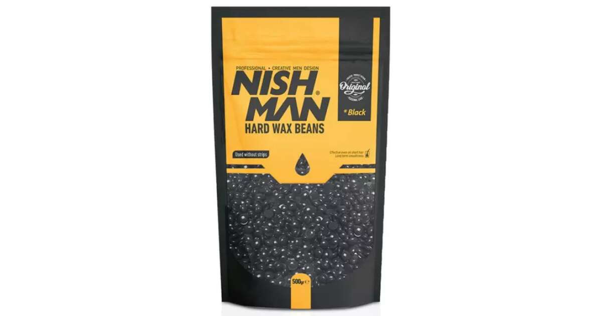 Nish Man Professional Hard Wax Beans Black gyanta 500g | Pepita.hu