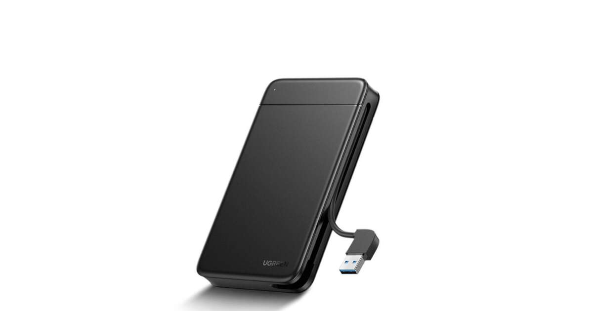 Ugreen pocket SSD / HDD enclosure 2.5'' SATA built-in USB-A cable black ...