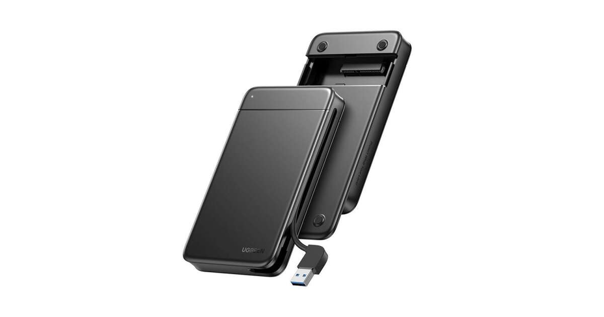Ugreen pocket SSD / HDD enclosure 2.5'' SATA built-in USB-A cable black ...