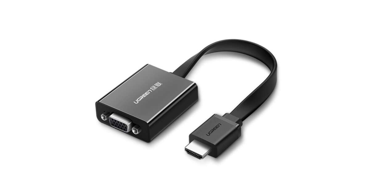 Ugreen adapter HDMI - VGA micro USB / audio 3.5 mm mini jack black ...