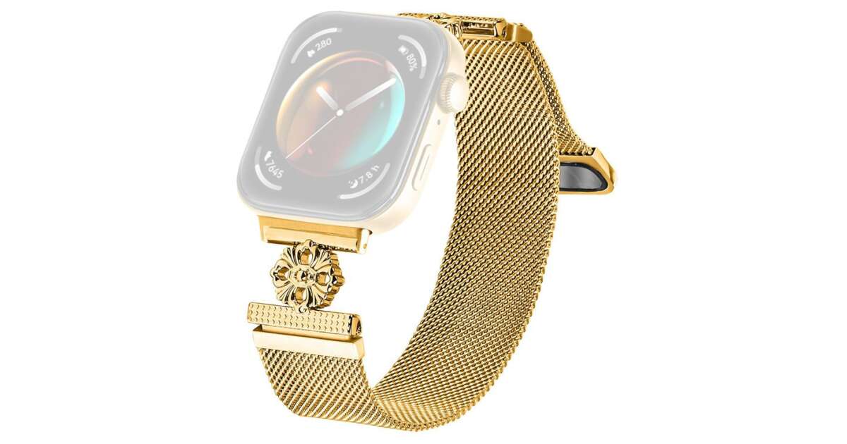 For Huawei Watch Fit 3 Milanese Band Flower Stainless Steel Magnetic ...