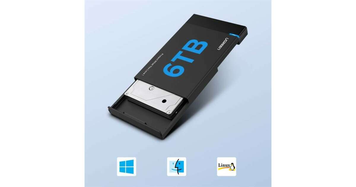 Ugreen 2,5 hüvelykes HDD/SSD Tok - Külső SATA USB 3.2 Gen 1 | Pepita.hu