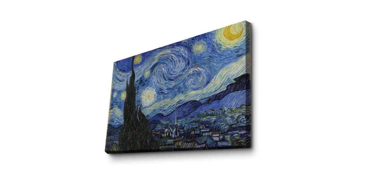 Pictură decorativă Wallxpert 978VNC1174, Noapte înstelată de Vincent ...