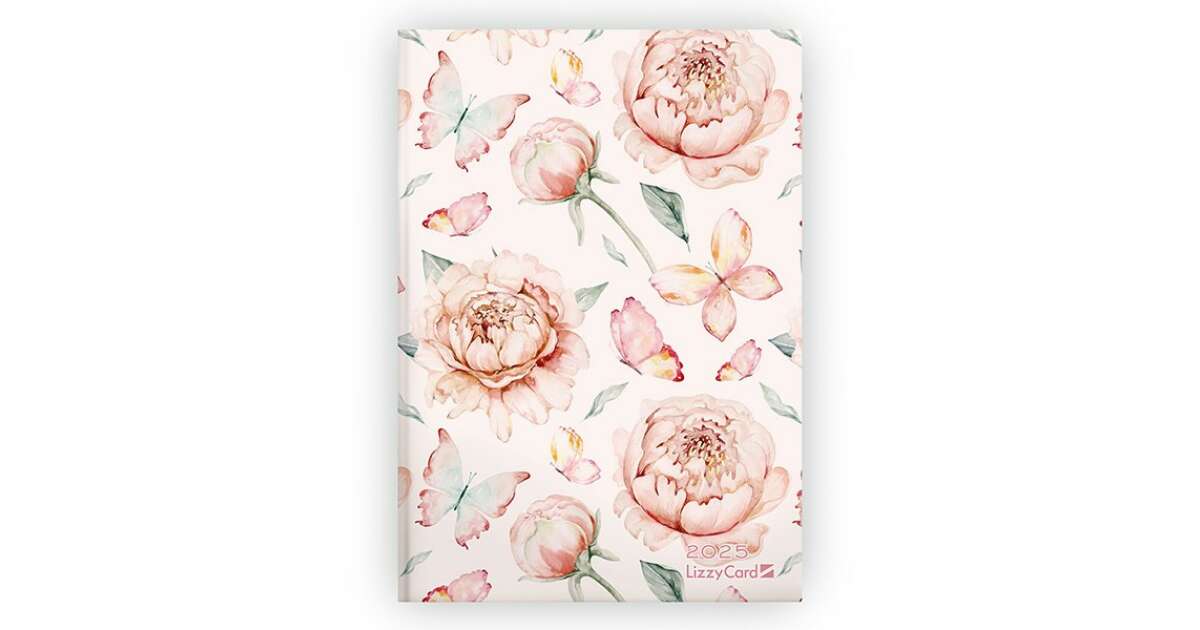 Határidőnapló LIZZY CARD Butterfly B/6 heti keménytáblás 2025. | Pepita.hu