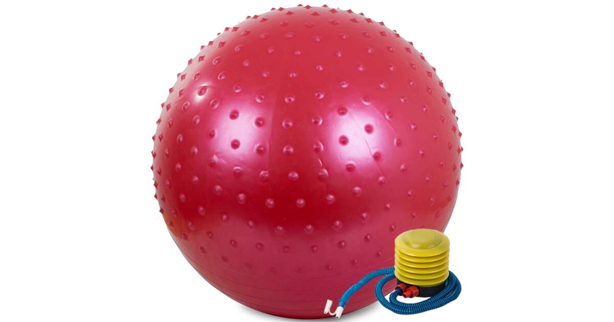 fitnesz 55cm gimnasztikai labda pumpával, piros | Pepita.hu