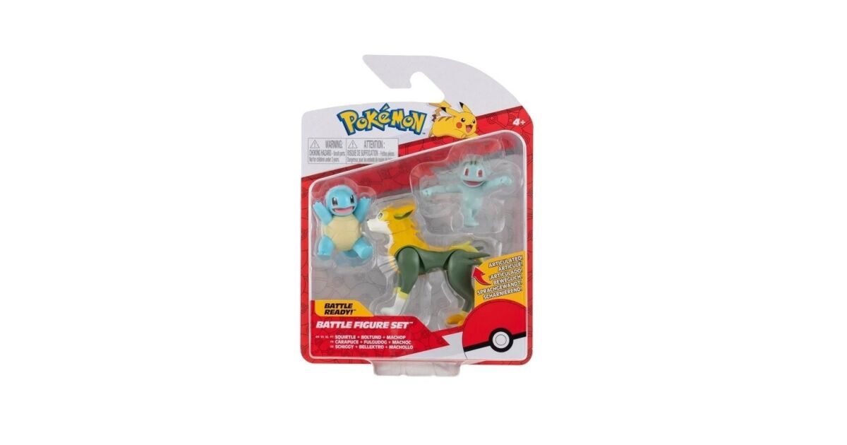 BOTI Pokémon - Battle Feature figura - Squirtle, Boltund és Machop ...