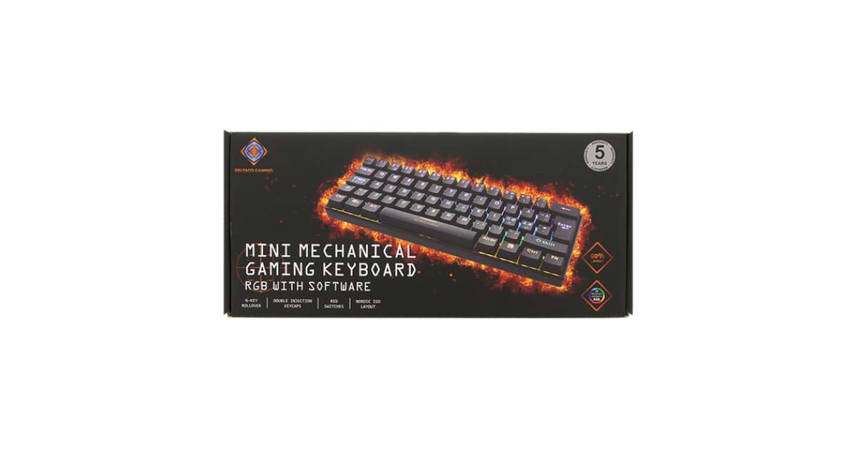 Deltaco gaming billentyűzet gam-075, mini mechanical keyboard, 60% pan ...