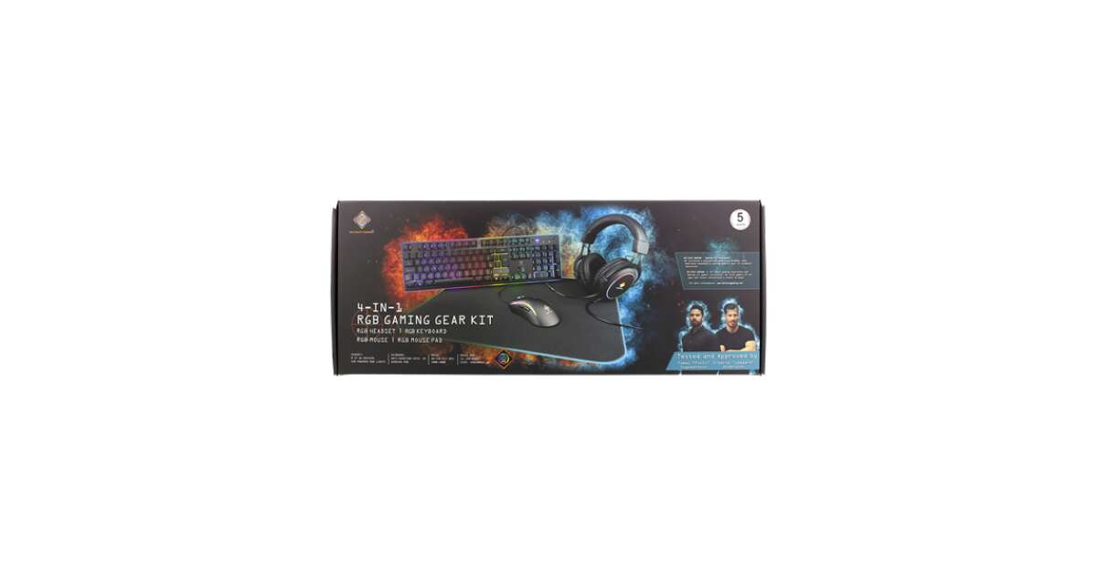 Deltaco gaming gamer szett gam-084, 4-in-1 rgb gaming gear kit, headset ...