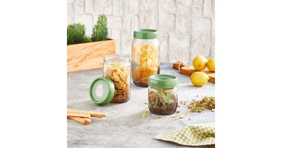 Recipient din sticlă verde curcubeu IRIS C-00421 425 ml | Pepita.com
