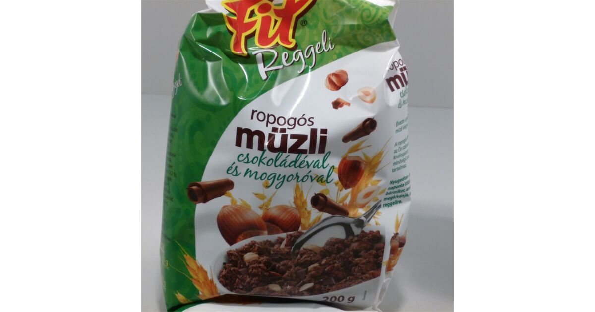 Fit reggeli ropogós müzli csoki-mogyoró 200 g | Pepita.hu