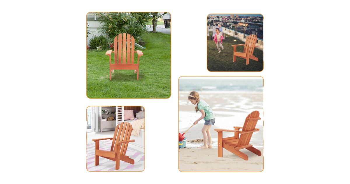 Scaun pentru copii GINGER HOME, tip șezlong Adirondack, pentru relaxare ...
