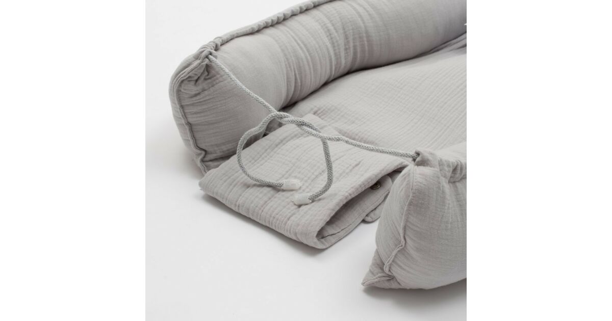 Muszlin babafészek kisbabák számára New Baby light grey | Pepita.hu