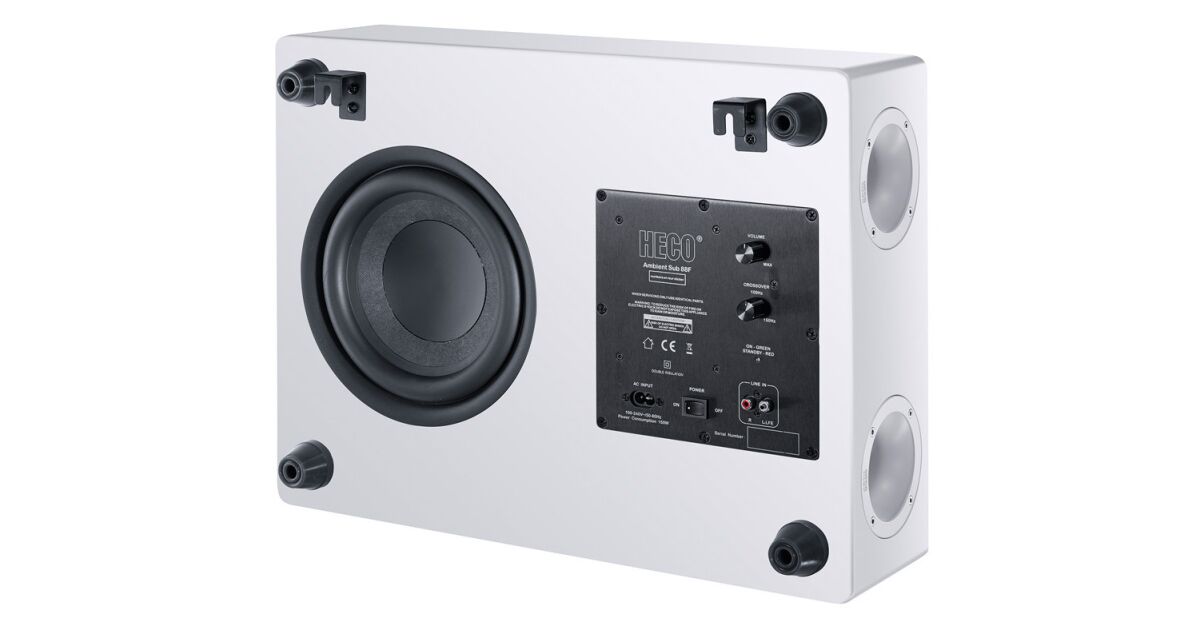 HECO Ambient Sub 88F Alb Subwoofer activ ultra-subțire, compact, bass ...