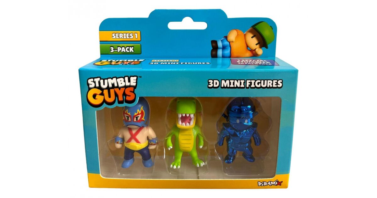 3 db Stumble Guys mini figurából álló készlet, 3D Series 1 - Luchador ...
