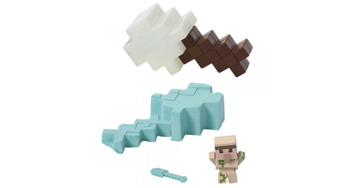 Minecraft: Reveal Vasgólem minifigura fehér kard alakú tárolóban ...