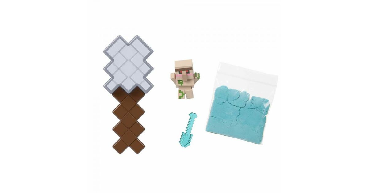 Minecraft: Reveal Vasgólem minifigura fehér kard alakú tárolóban ...