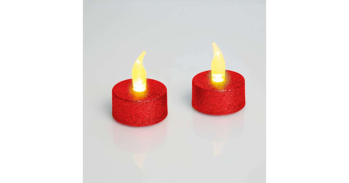 LED-es teamécses AJÁNDÉK ELEMMEL piros 2 db / bliszter | Pepita.hu