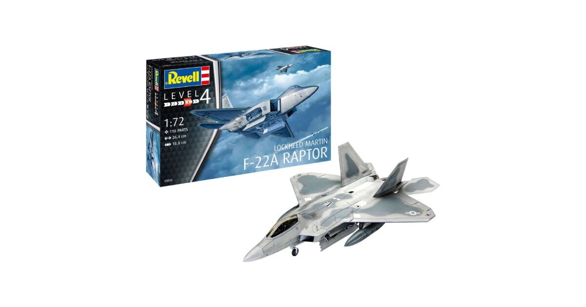 Revell Lockheed Martin F-22A Raptor 1:72 makett repülő (03858) | Pepita.hu